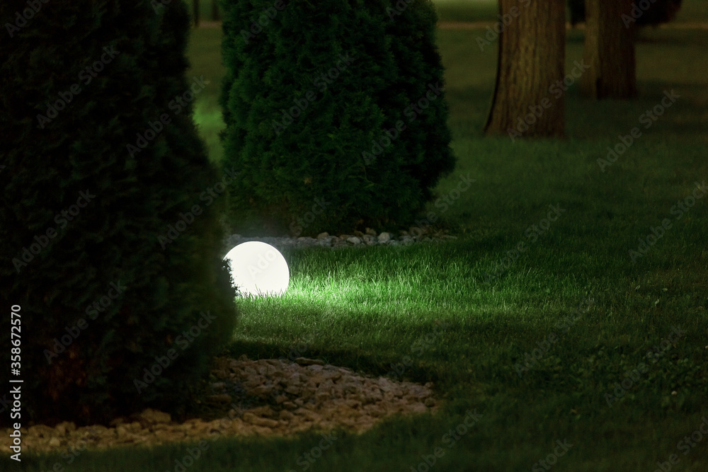 illumination backyard light garden with lantern electric lamp with a ...