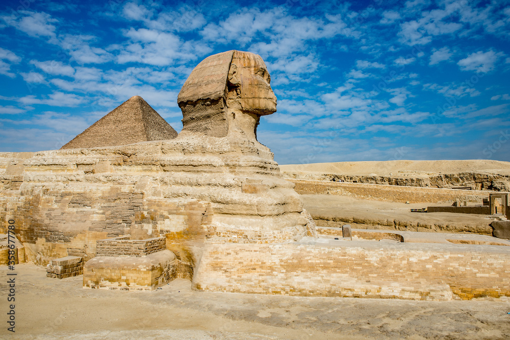 It's Great Sphinx of Giza, a limestone statue of a mythical creature ...