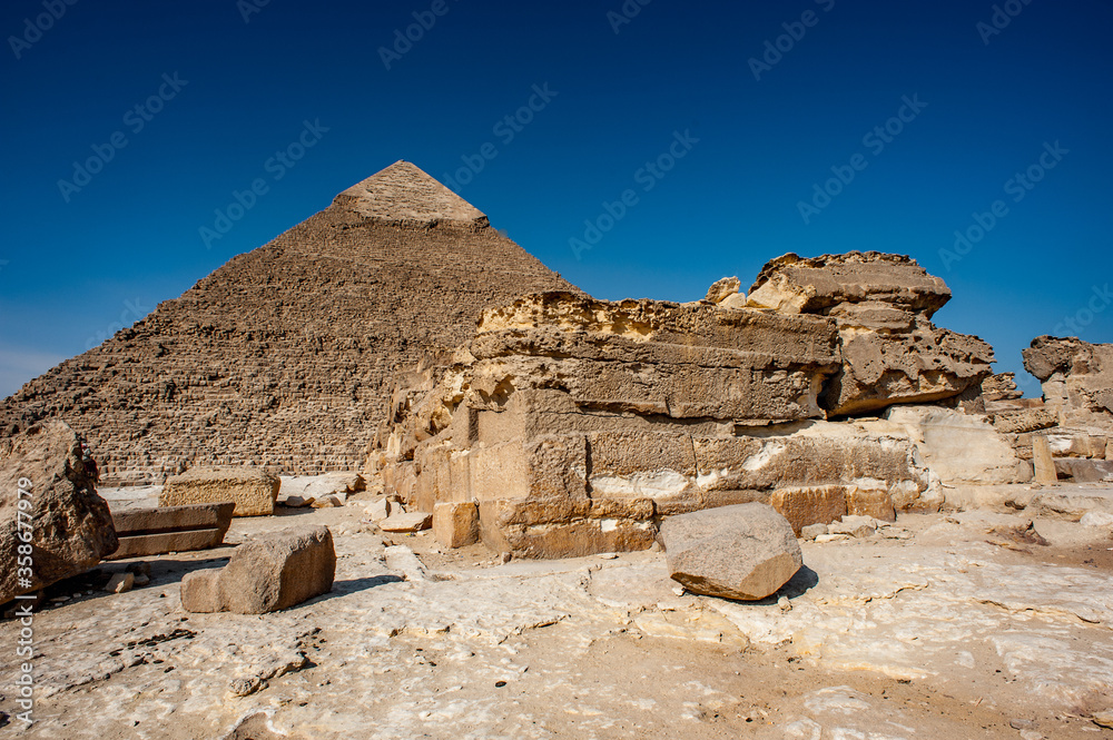 It's Pyramid of Khafre (Pyramid of Chephren), one of the Ancient ...