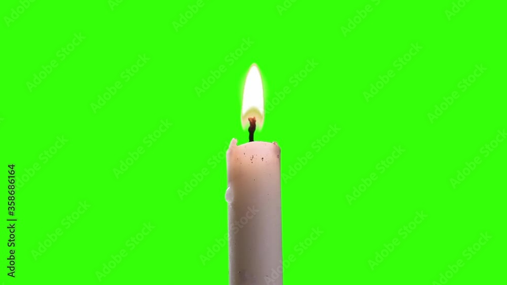 Candle on Green Screen. Close-Up. You can replace green screen with the ...