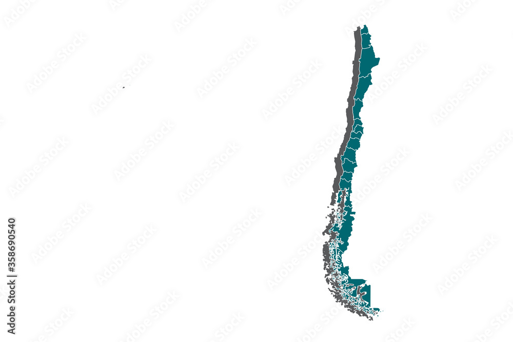 Map of Chile, chile map - blue pastel graphic background . Vector ...