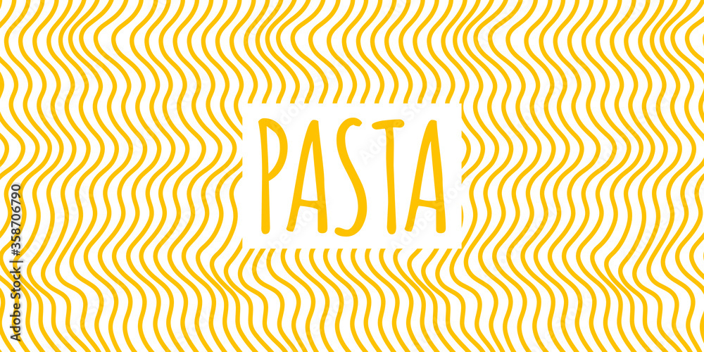 Pasta banner. Macaroni yellow background. Vector illustration Stock ...