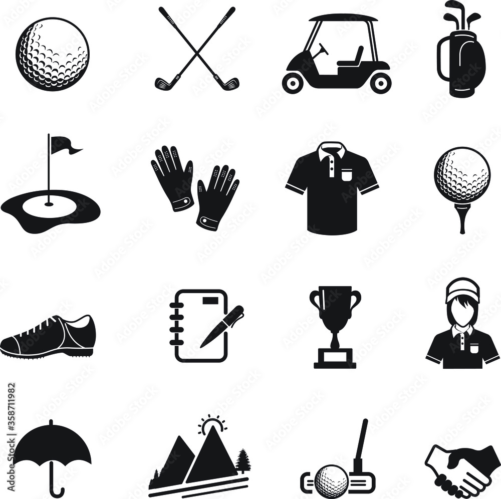 golf icon set Stock Vector | Adobe Stock