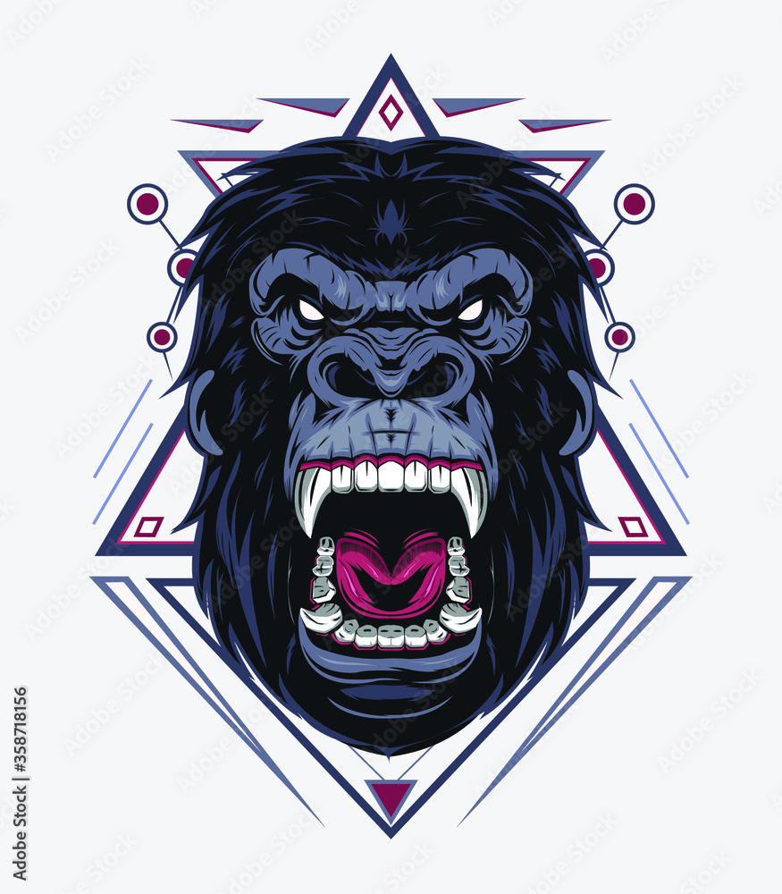 Gorilla Head Vector