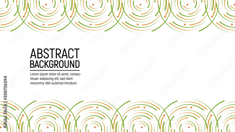 Rectangular design template with circular gradient lines elements ...