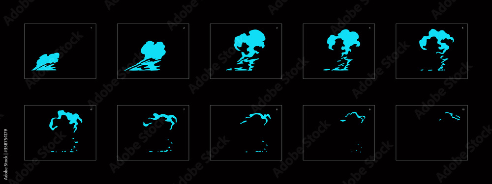 Water explosion effect. Explosion animation effect. Animation sprite ...