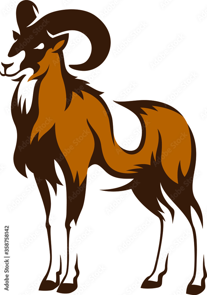 Simple Design of Mouflon Stock Vector | Adobe Stock