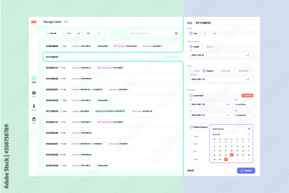 Animal Farm Admin Web Page Design Template Stock Vector | Adobe Stock