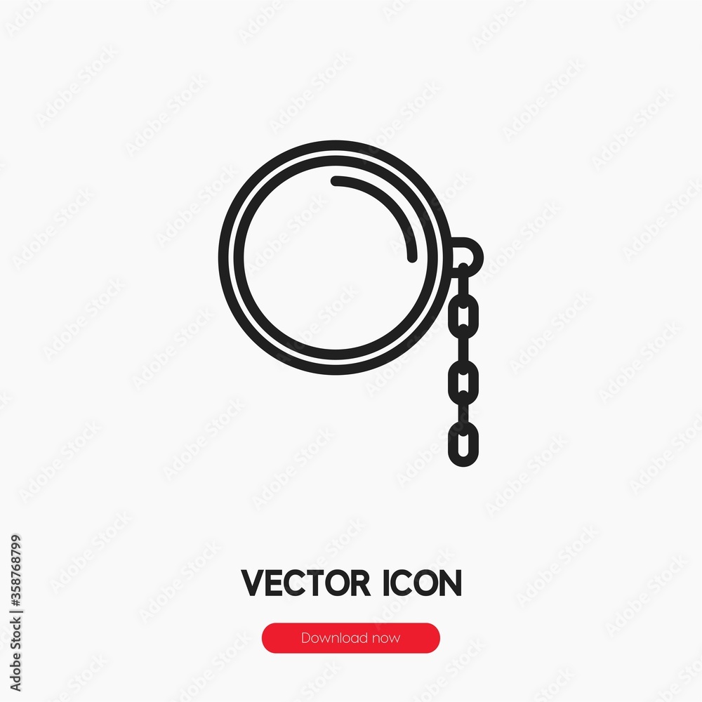 monocle icon vector. Linear style sign for mobile concept and web ...