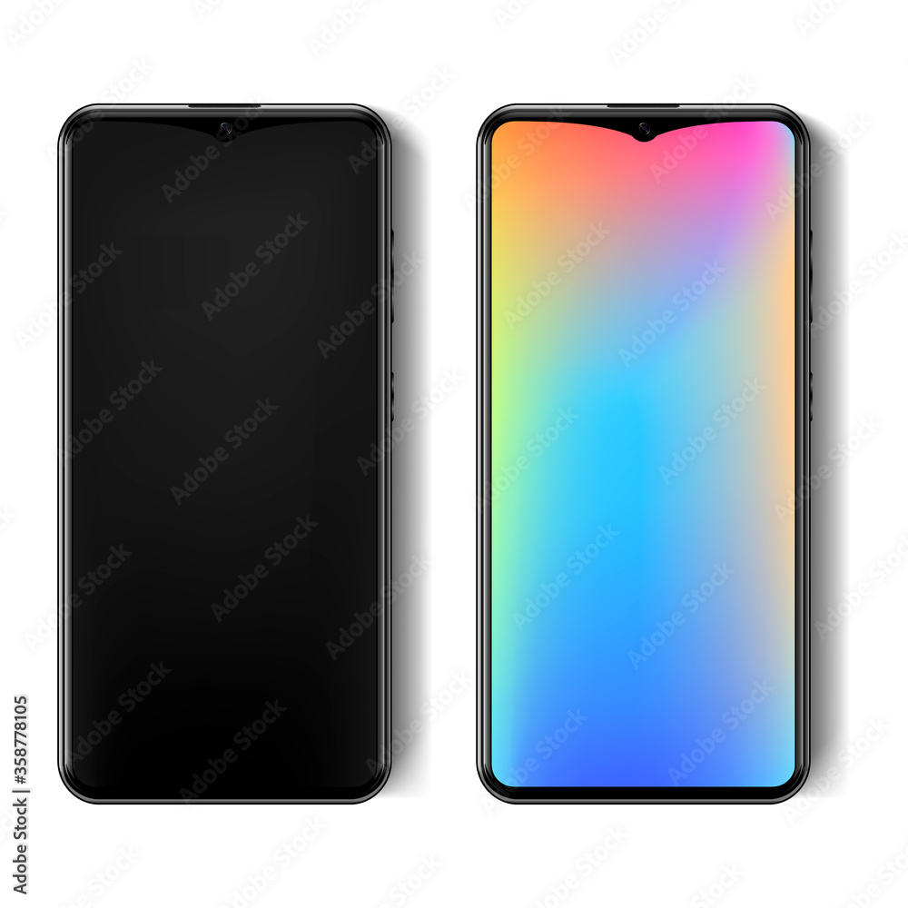 Realistic modern smartphone on an isolated background, smartphone ...