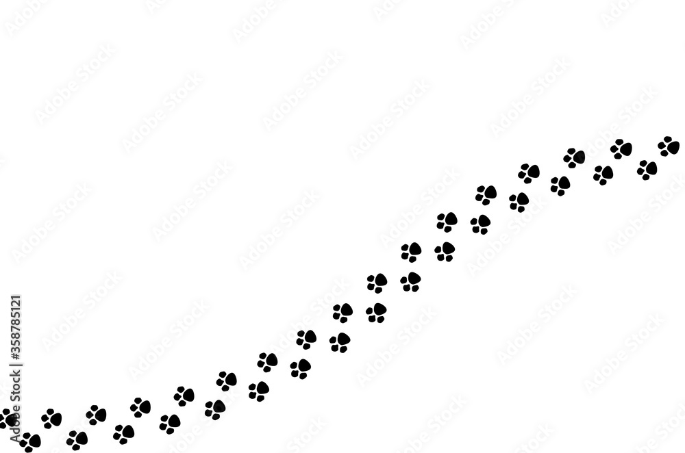 Cartoon cat footprints on a white background. Stock Vector | Adobe Stock