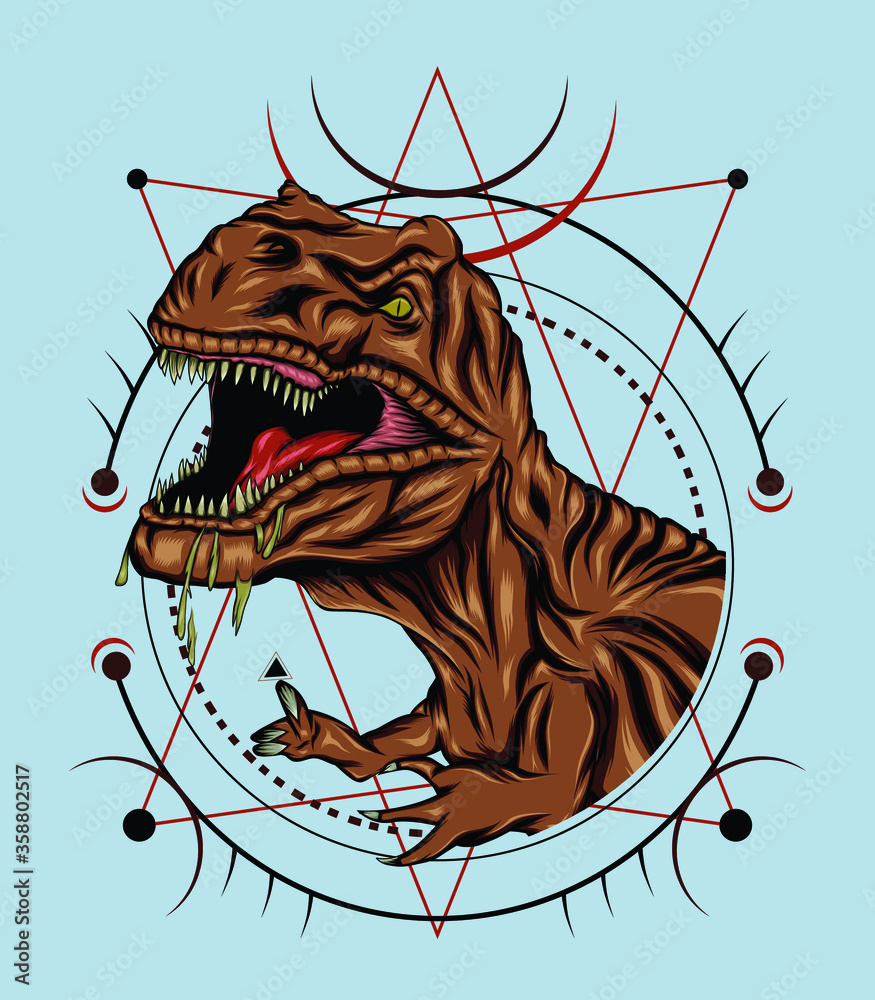 Vector t-rex who was very angry, staring and grinning. dinosaur ...