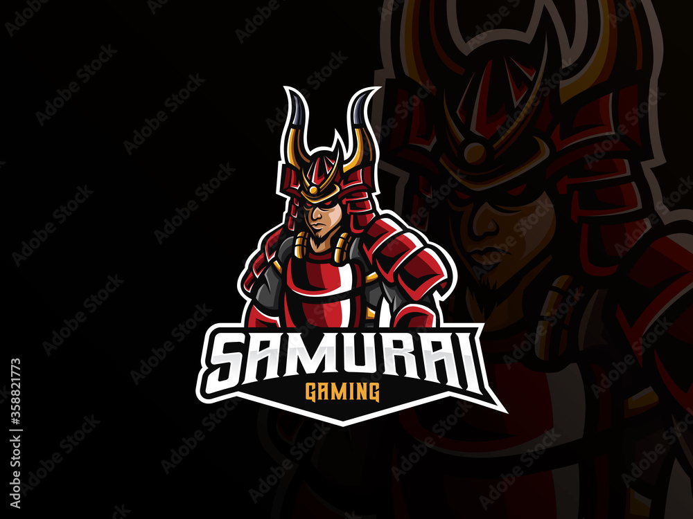 Samurai mascot sport logo design Stock Vector | Adobe Stock