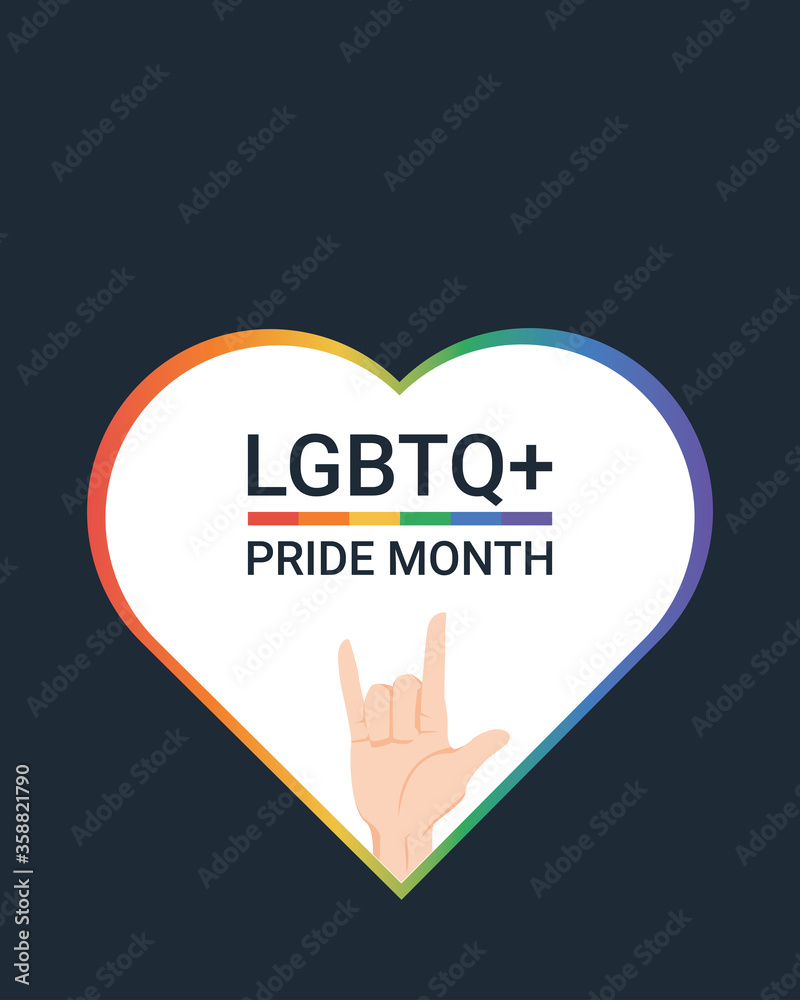 Love has no gender. LGBTQ Pride month concept. Symbol of love symbol ...