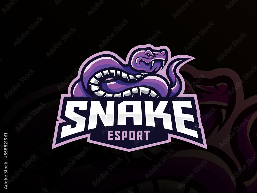 Snake mascot sport logo design Stock Vector | Adobe Stock
