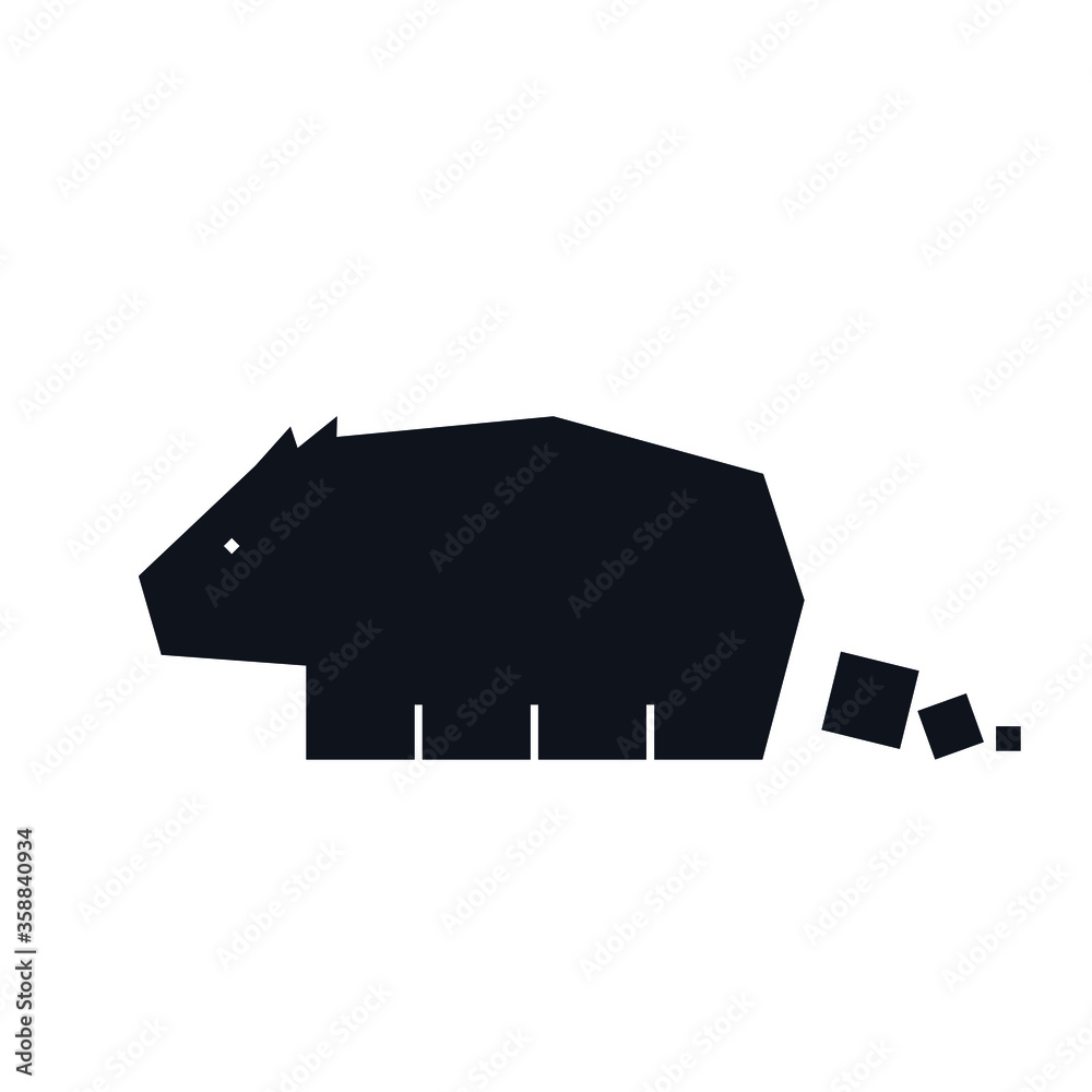 Wombat square poop animal logo icon sign Australian symbol emblem ...
