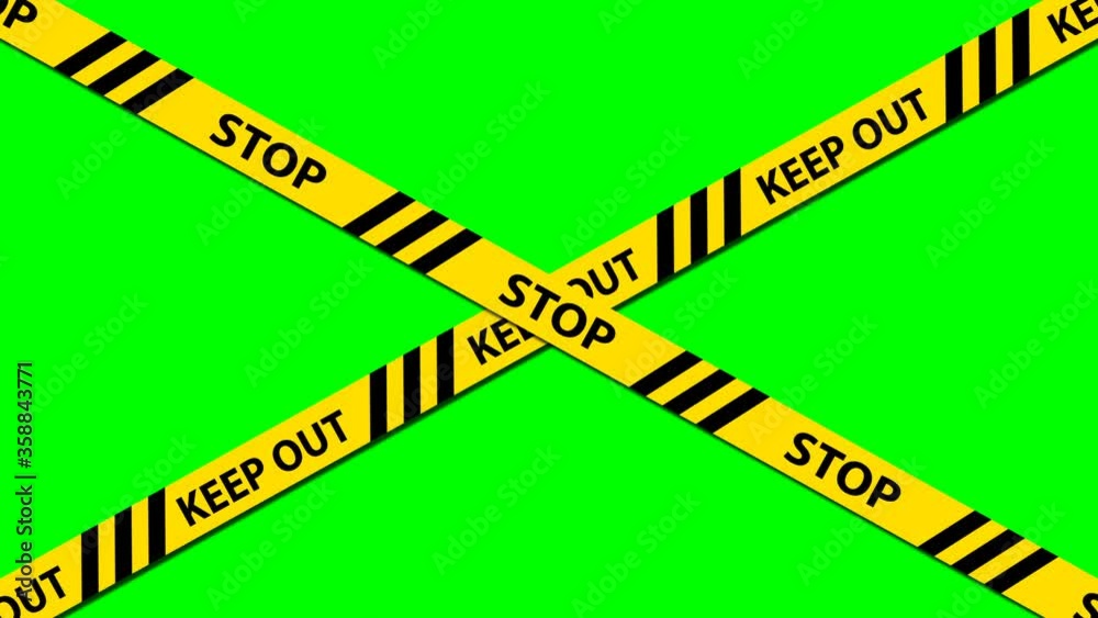 Caution tape danger - stop and keep out text on black and yellow ...