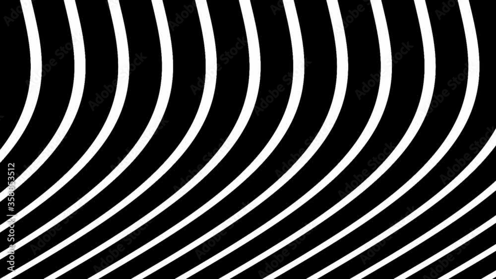Abstract CGI motion background with moving black and white lines (full ...