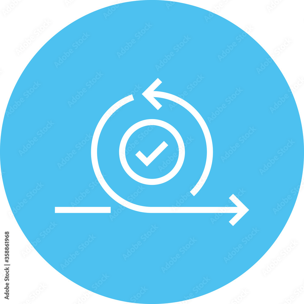 Looping Circular Arrow Outline Icon Stock Vector | Adobe Stock