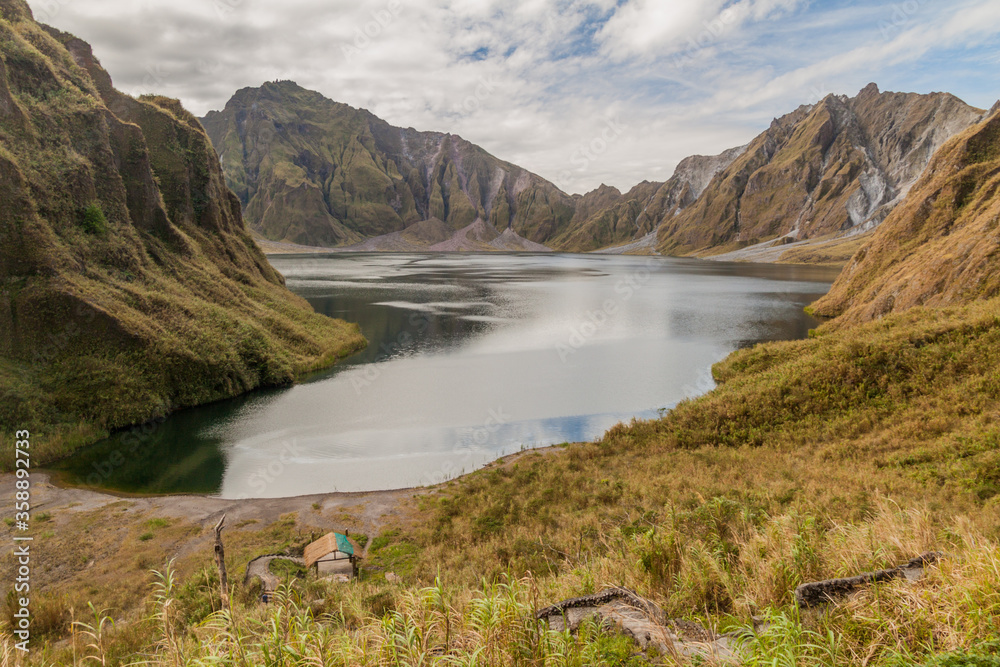 Lake Pinatubo, summit crater lake of Mount Pinatubo volcano ...