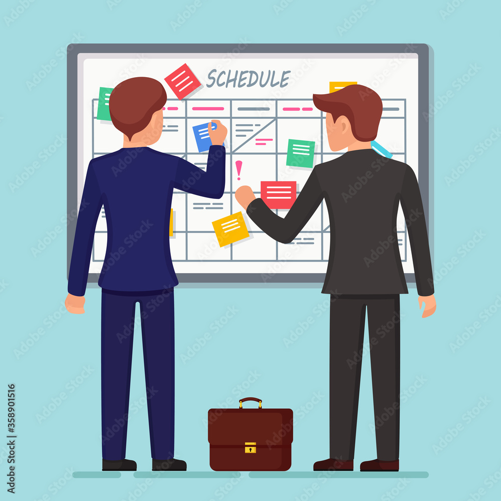 Planning schedule on task board concept. Planner, calendar on ...