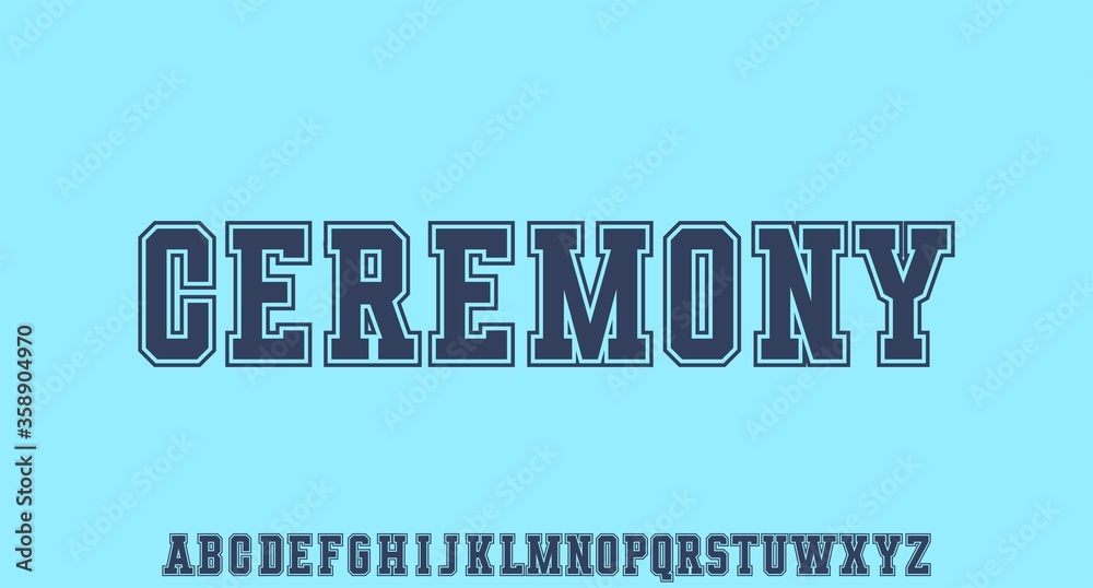 Ceremony the futuristic outline font for display typeface Stock Vector ...