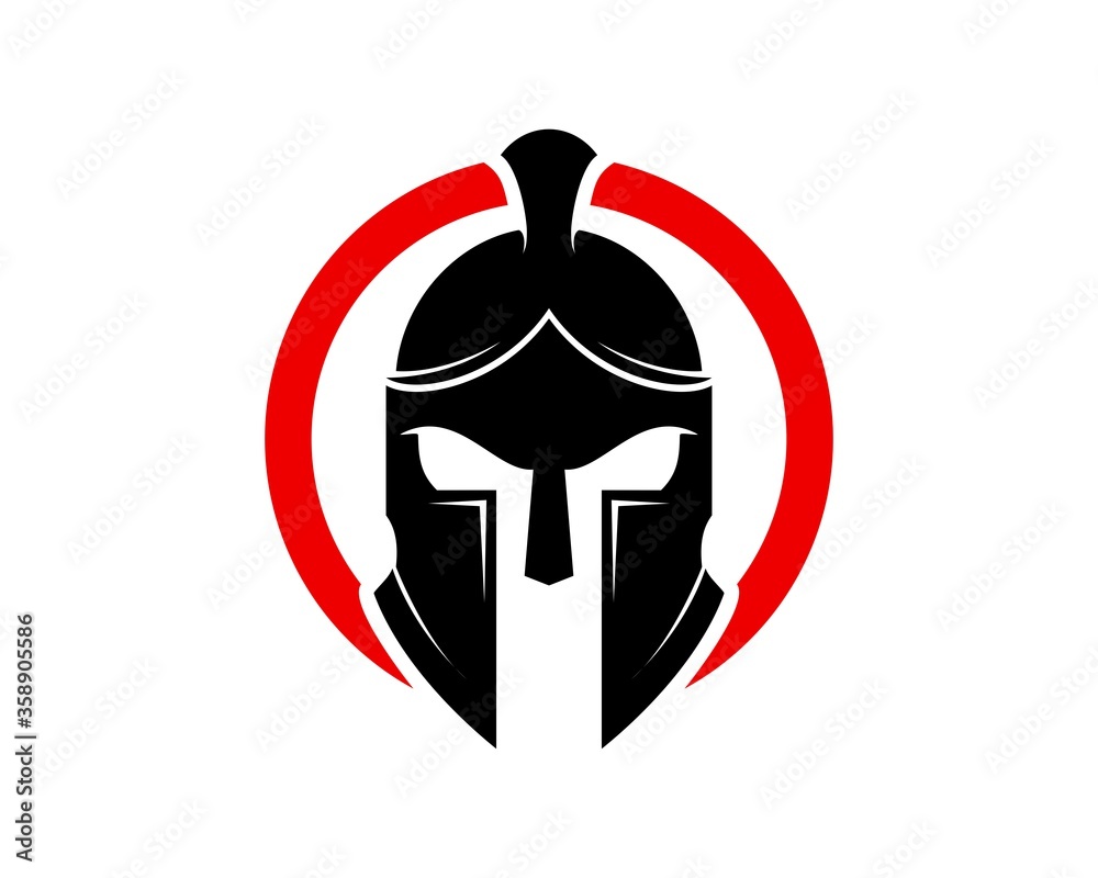 Red Spartan Helmet Logo
