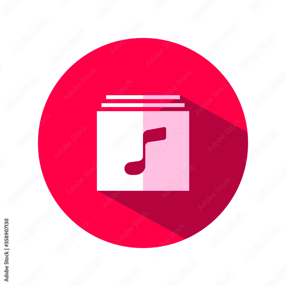 Music library music player icon. The rectangle element is an archive ...