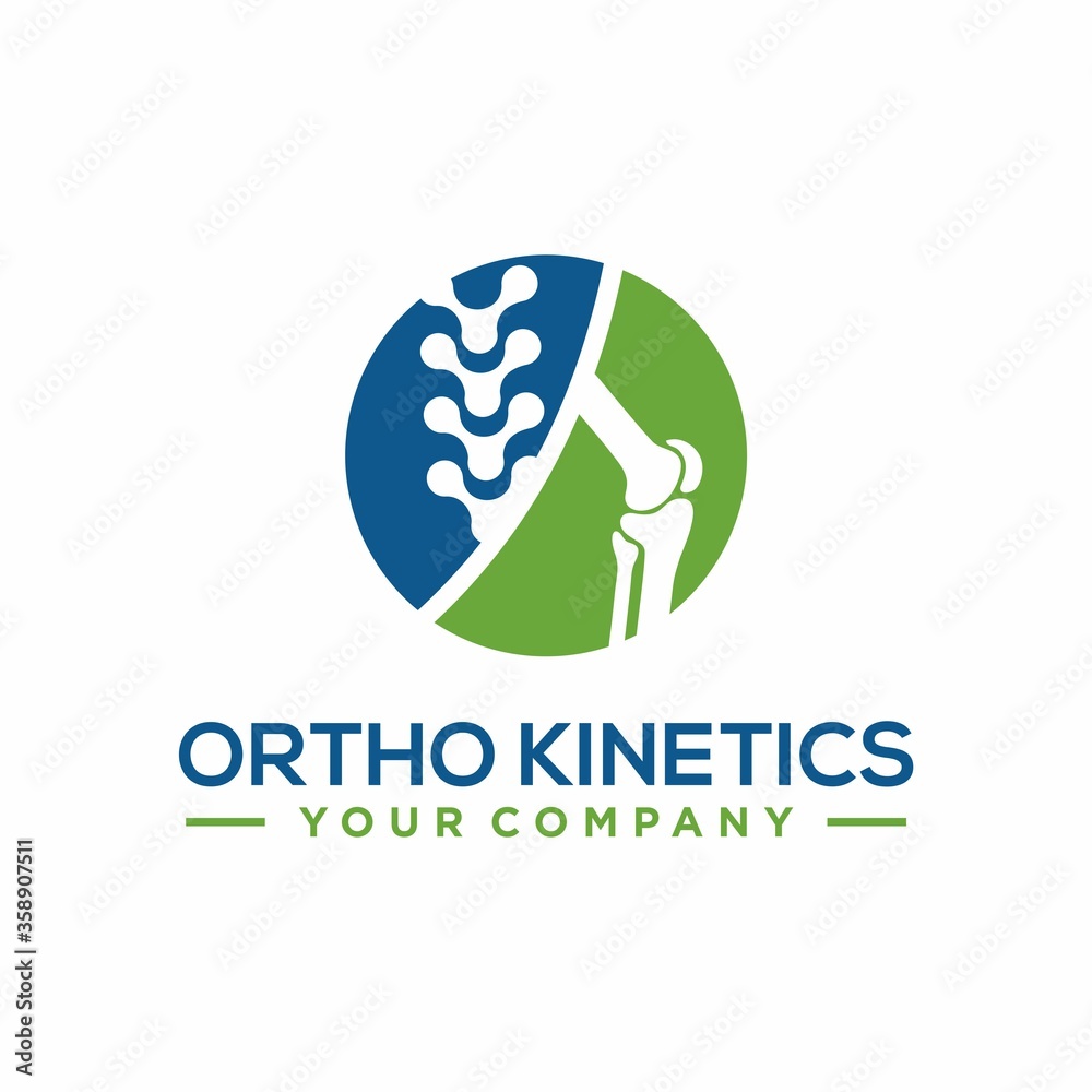 knee joint bone logo vector illustration design Stock Vector | Adobe Stock