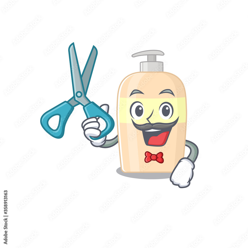 Toner cartoon character design as talented barber Stock Vector | Adobe ...