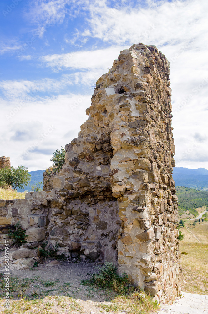 It's Wall of the Jvari Monastery, Georgian Orthodox monastery of the ...