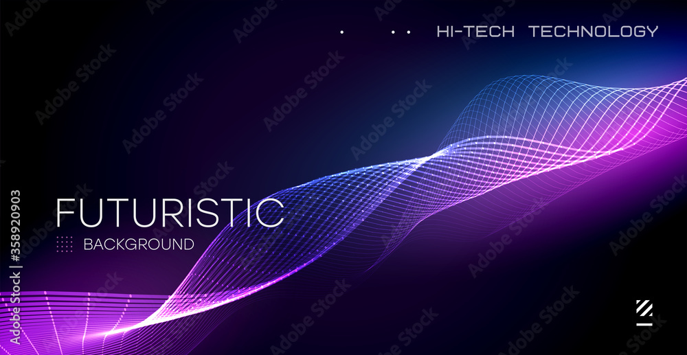 Abstract Waving Particle Technology Background. Abstract design ...