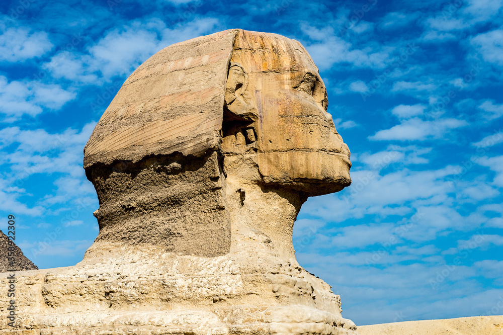 It's Great Sphinx of Giza, a limestone statue of a mythical creature ...
