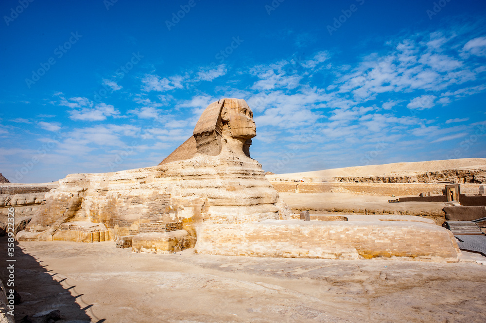 It's Great Sphinx of Giza, a limestone statue of a mythical creature ...