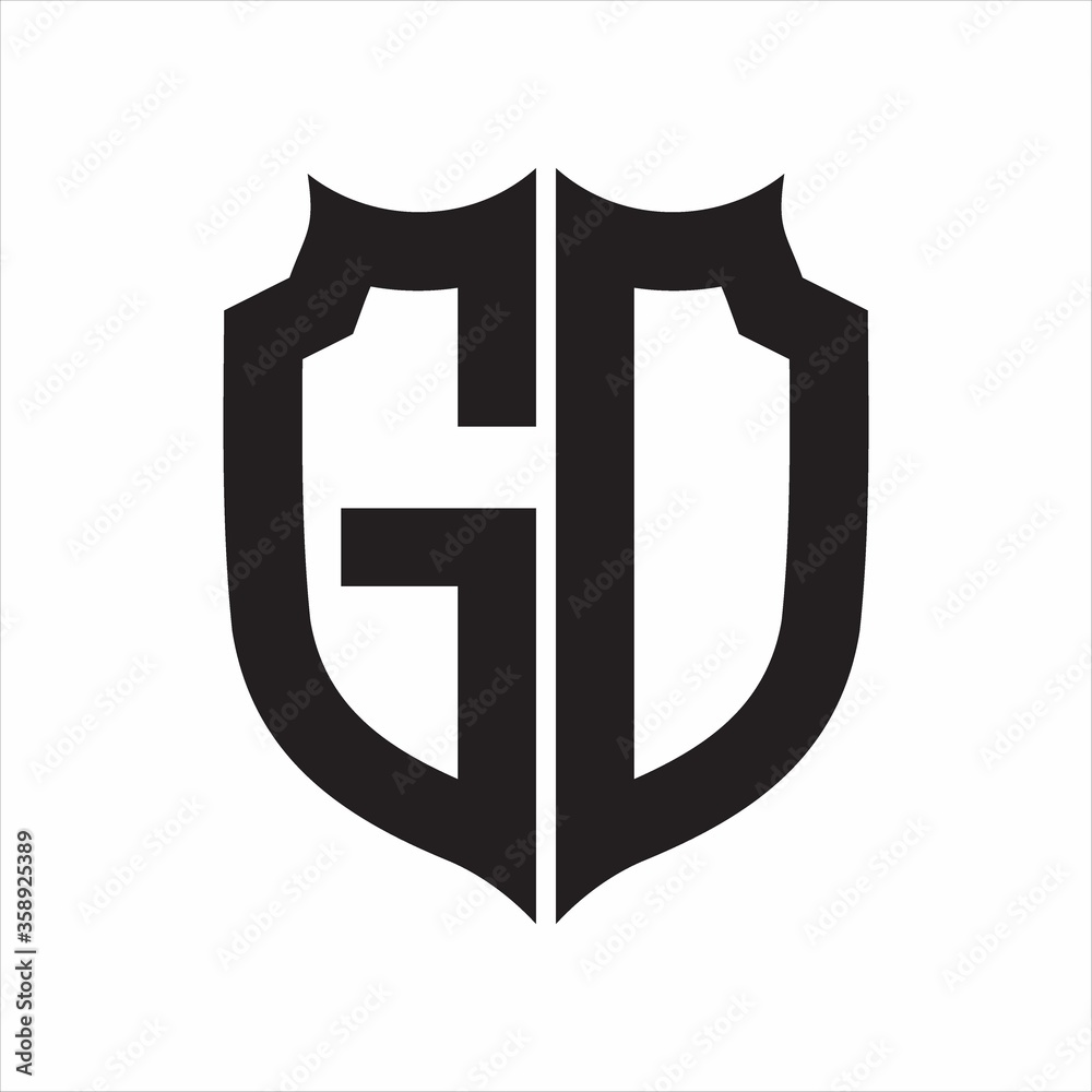 GD Logo Shield style Monogram design template on white background Stock ...
