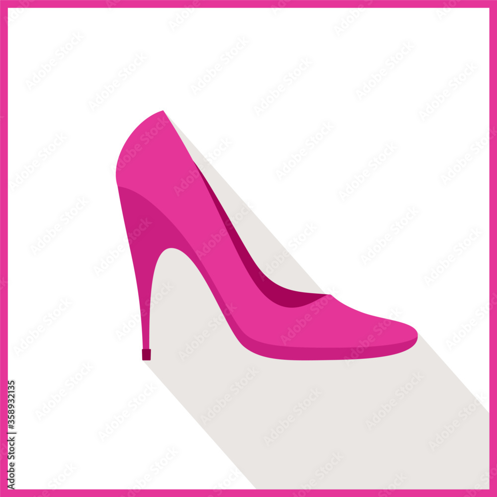 pink high heel shoes icon Stock Vector | Adobe Stock