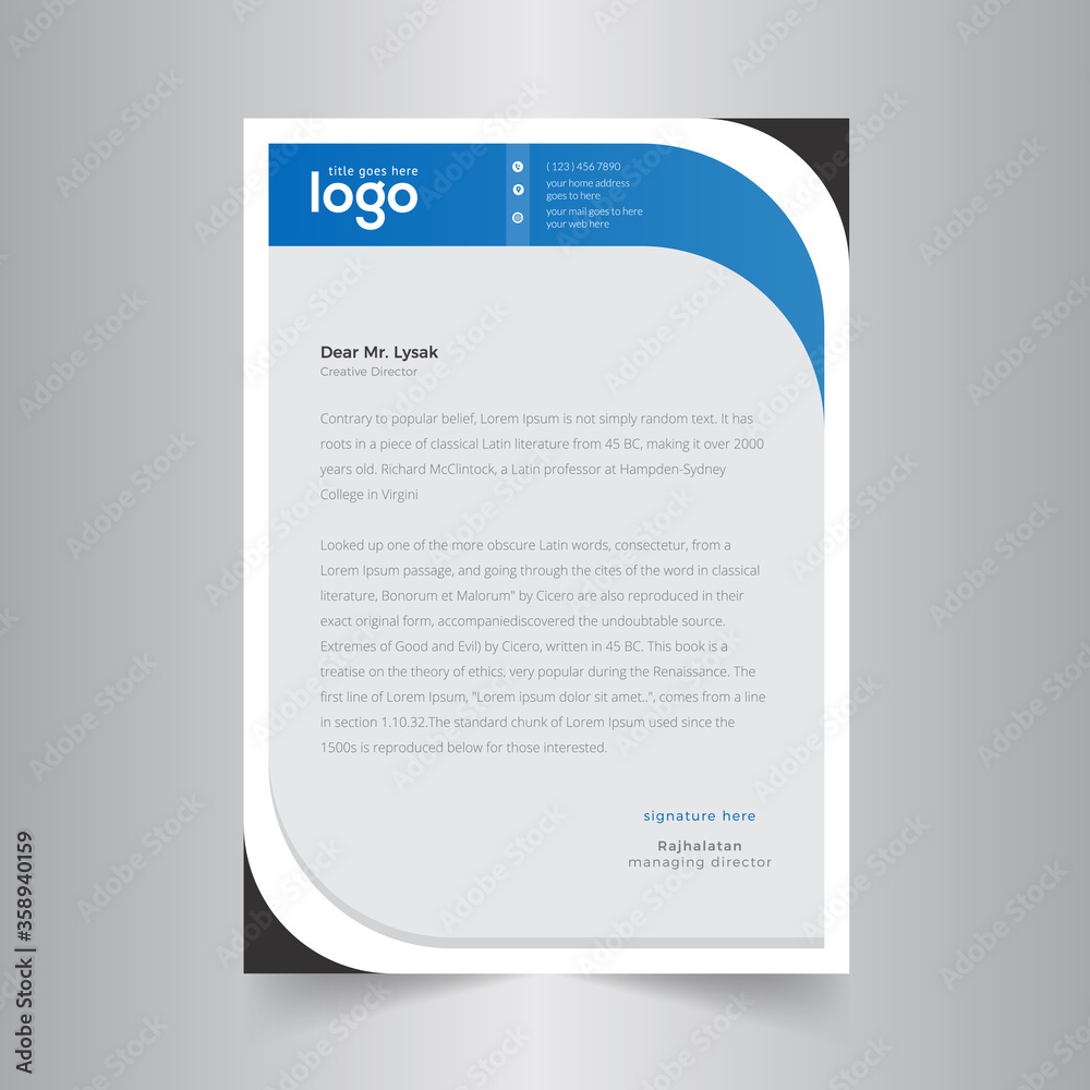 Abstract Business style letter head templates for your project design ...