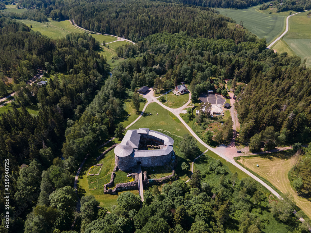 Aerial view to Raseborg Castle (Finnish: Raaseporin linna, Swedish ...