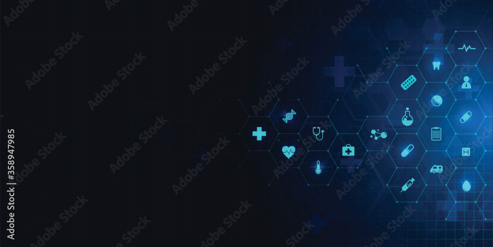 health care and science icon pattern medical innovation concept ...
