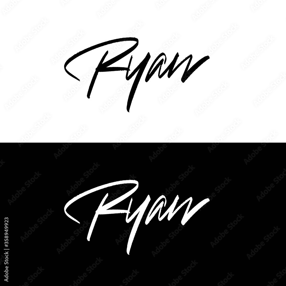 Vetor de "Ryan" hand-written calligraphic inscription in a vector .eps ...