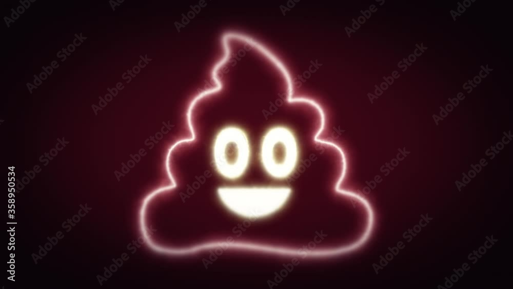 A cute smiling laughing poop face (emoji), an ironic symbol for online ...