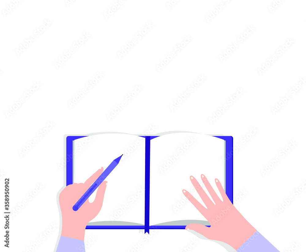 Write in an empty diary. Use a pen to take notes, make a list, write in ...