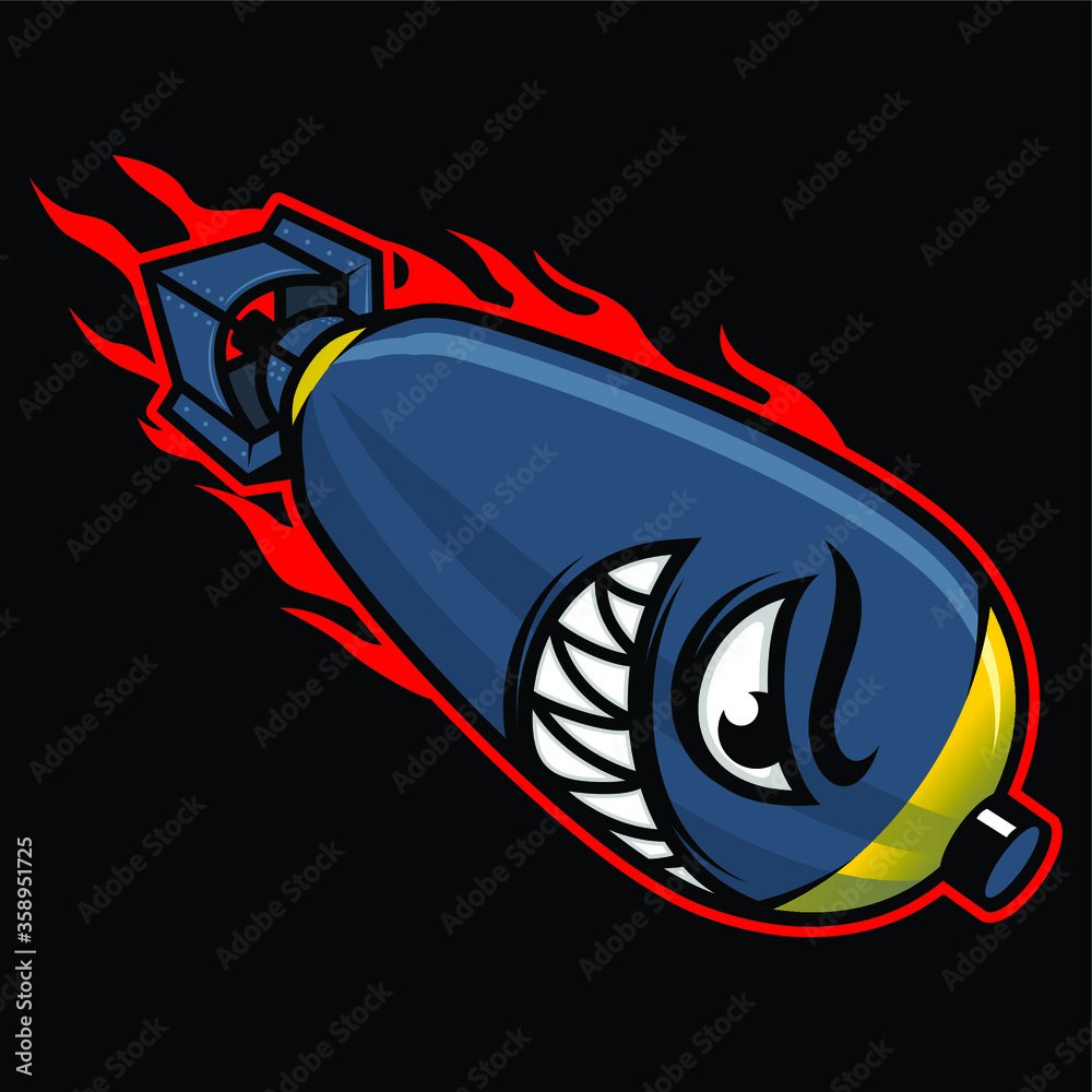 cartoon air bomb, Design element for logo, poster, card, banner, emblem ...