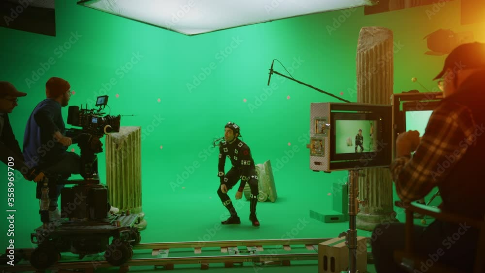 In the Big Film Studio Professional Crew Shooting Blockbuster Movie ...