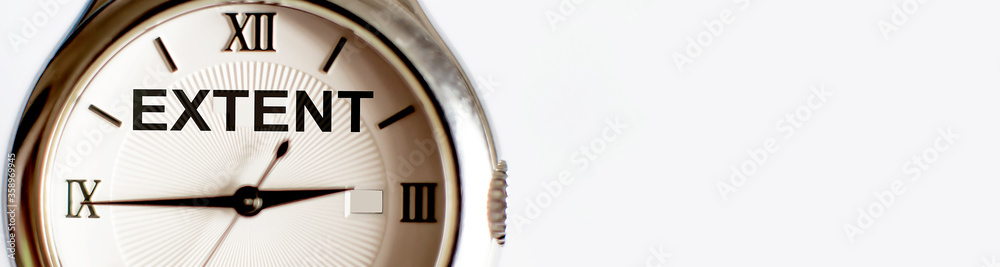 EXTENT Work text.Business times concept people walking overlay with ...