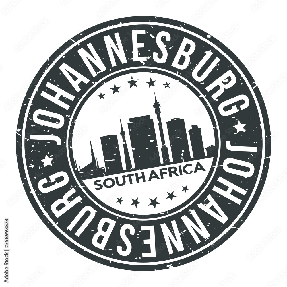 Johannesburg South Africa Stamp Logo Icon Symbol Design Skyline City ...