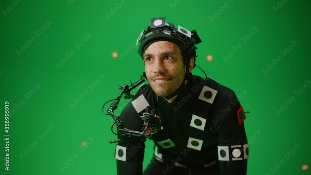 Actor Wearing Motion Caption Suit and Head Rig acts as an Animal or a ...