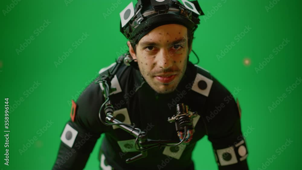 Actor Wearing Motion Caption Suit and Head Rig acts as an Animal or a ...