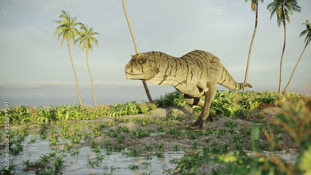 3d rendering of the carnotaurus predator dinosaur Stock Illustration ...