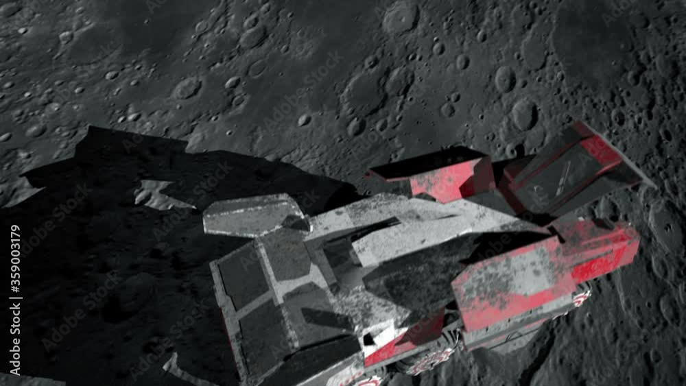 Moon rover on the moon. space expedition. Realistic 3d animation Stock ...